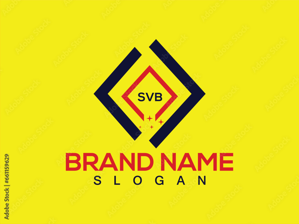 SVB Initial Monogram Logo Vector Square Letter Template Design for your ...