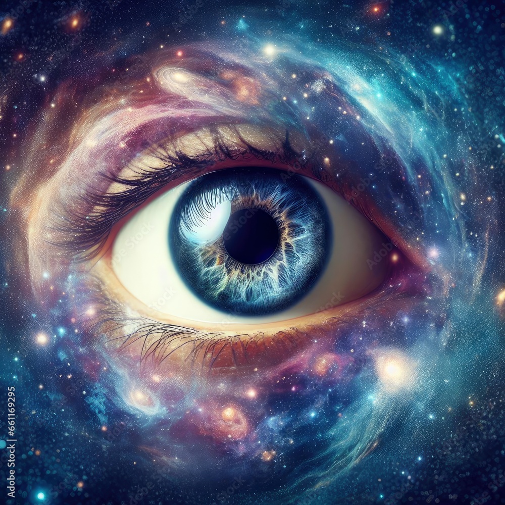 Open eye in space cosmos universe eyes in galaxy eyes astronomy ...