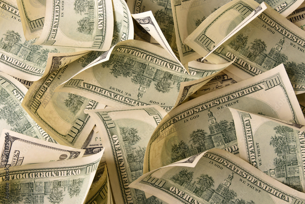 Paper money lor of dollar banknotes Stock Photo | Adobe Stock