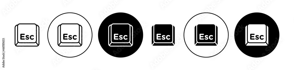 Vecteur Stock Esc symbol set. Keyboard escape button icon for ui ...
