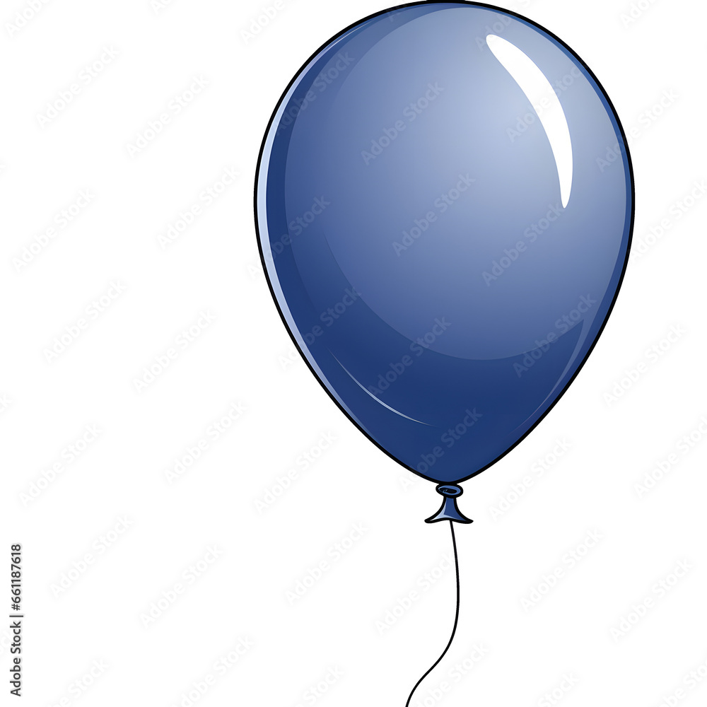 cartoon clipart of a single balloon in the color Midnight Blue ...