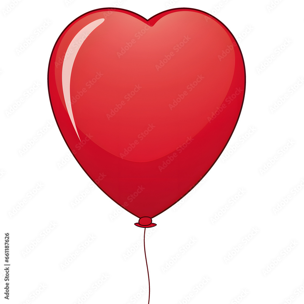 cartoon clipart of a single balloon in the color Crimson, birthday ...