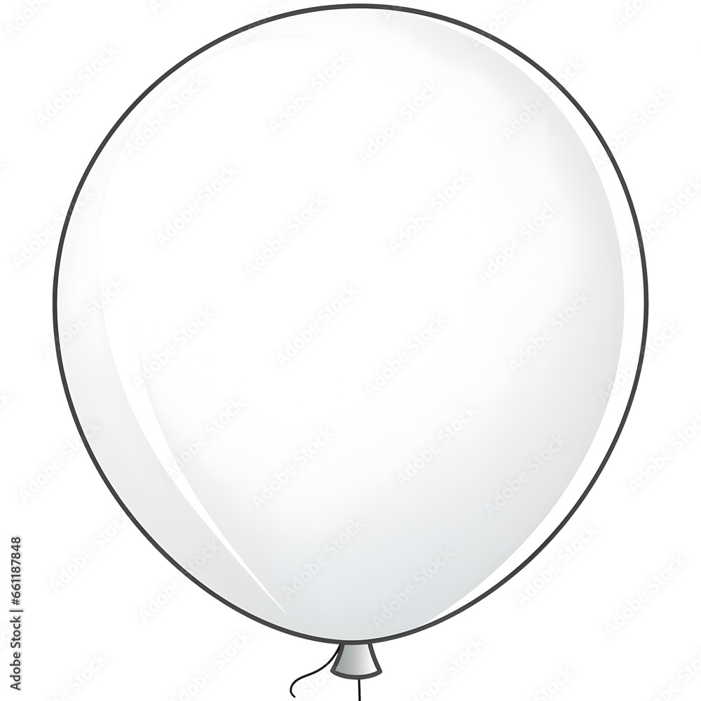 cartoon clipart of a balloon in the color White, birthday clipart ...