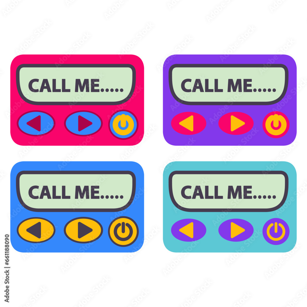 Pager icon.Retro pop culture from 90s.Vintage 1990s electronics ...