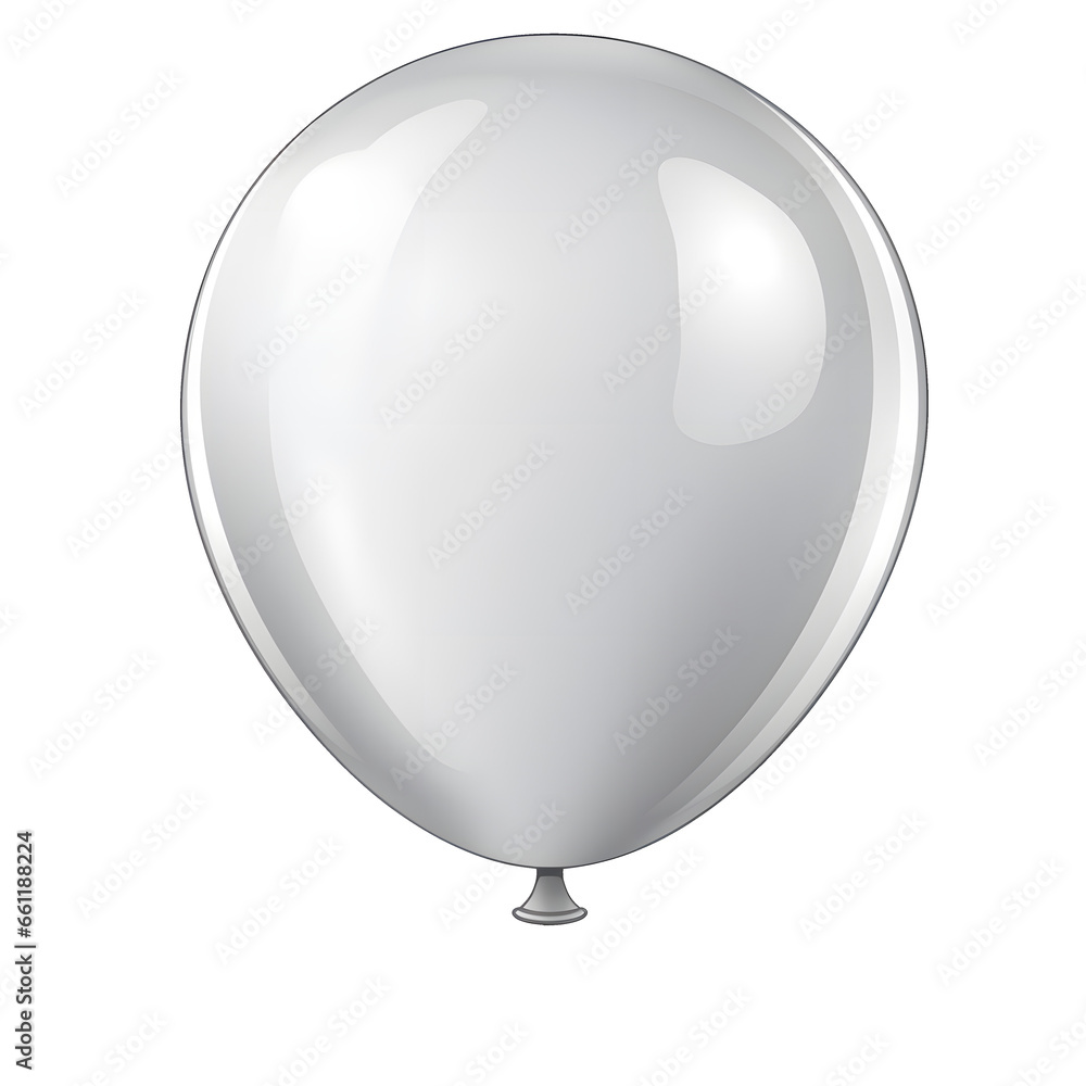 cartoon clipart of a balloon in the color Silver, birthday clipart ...