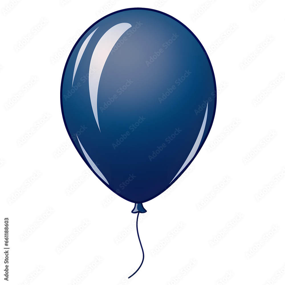 cartoon clipart of a balloon in the color Midnight Blue, birthday clipart, celebration clipart ...