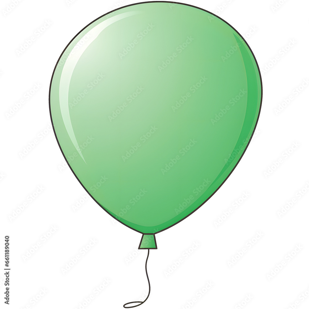 cartoon clipart of a single balloon in the color Green, birthday ...