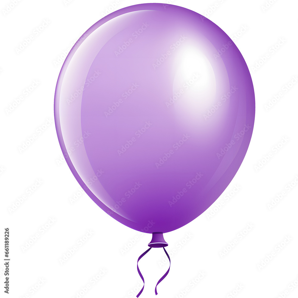 cartoon clipart of a single balloon in the color Purple, birthday ...