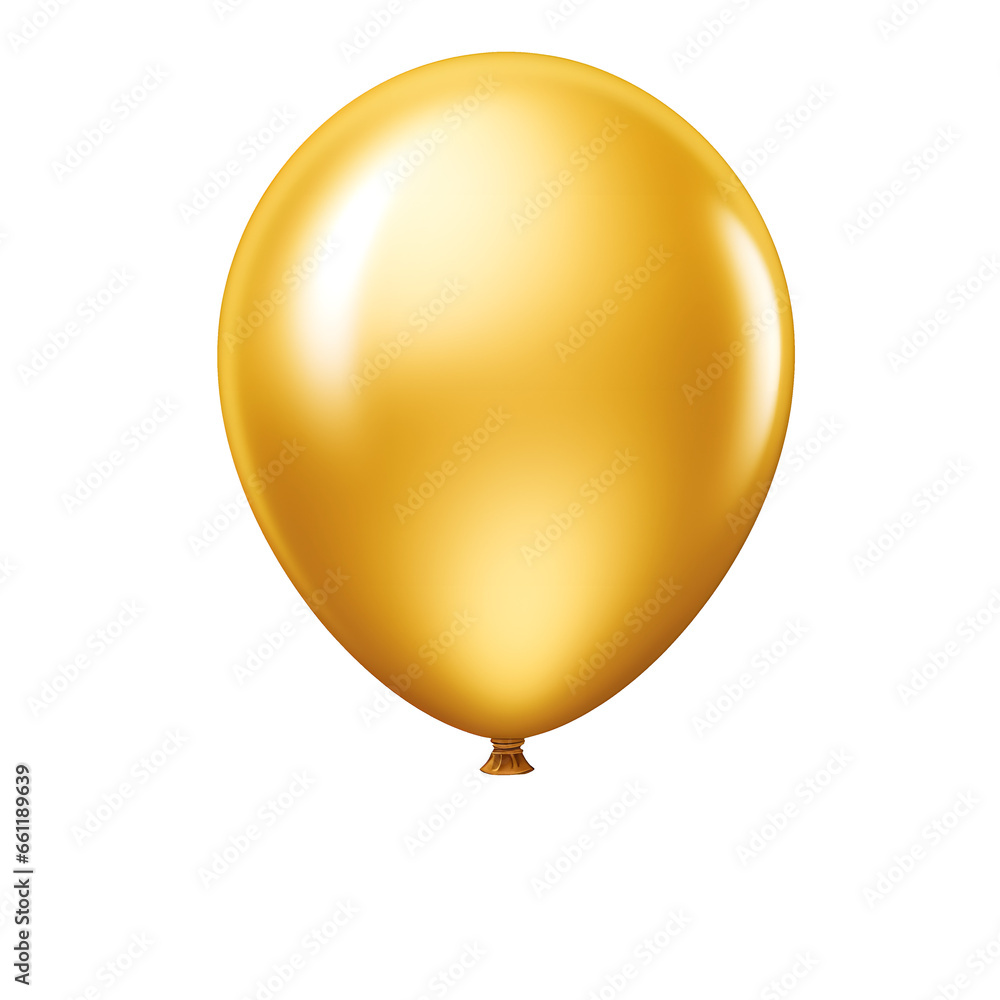 cartoon clipart of a single balloon in the color Gold, birthday clipart ...