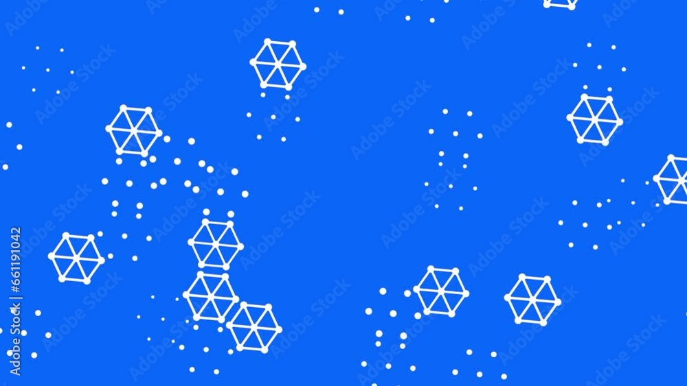 Blue splash screen, background or preview made of lines and dots in the ...