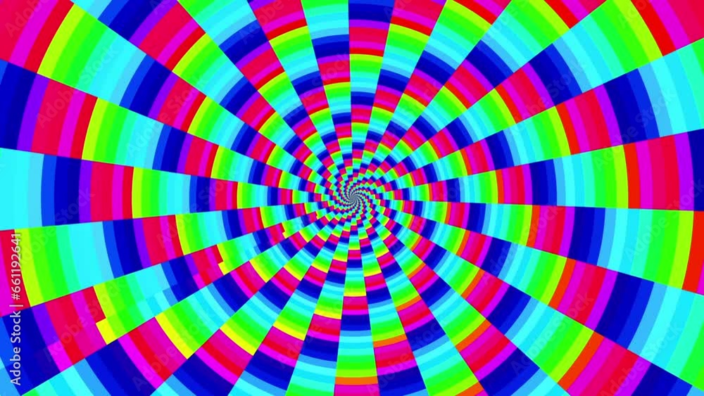 Colorful fluorescent surreal optical blink psychedelic hippie moving ...
