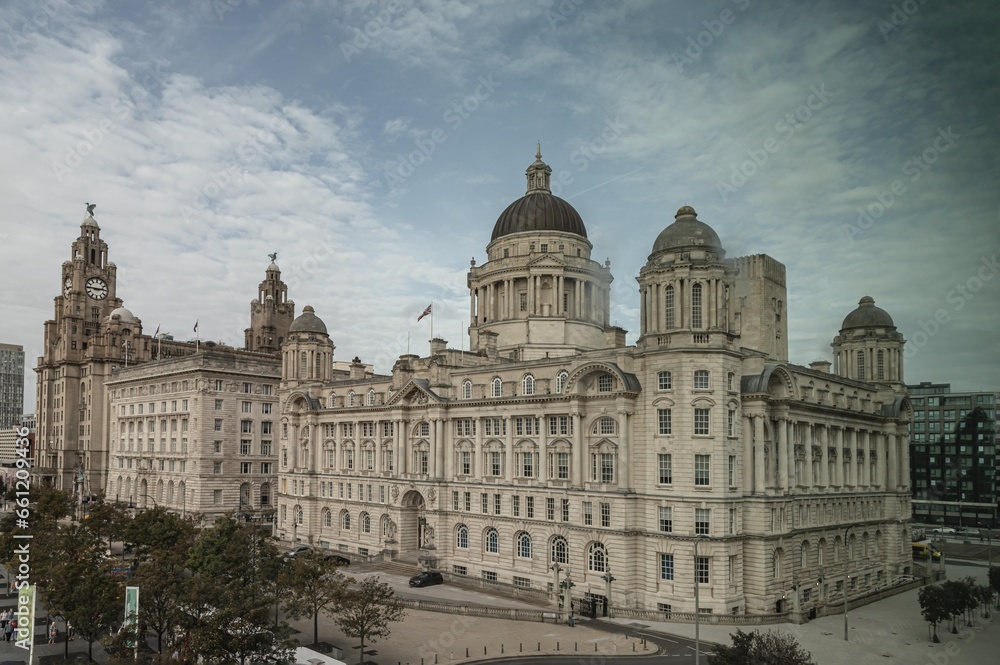 Liverpool,UK-Oct 07,2023 - Architecture design of buildings on ...
