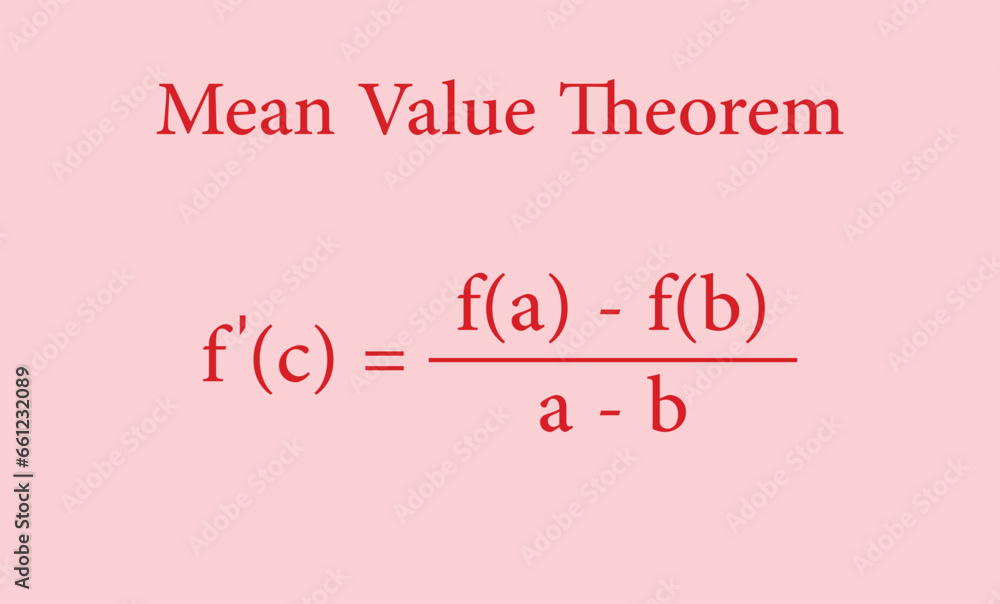 Mean value theorem in math. Lagrange theorem. Mathematics resources for ...