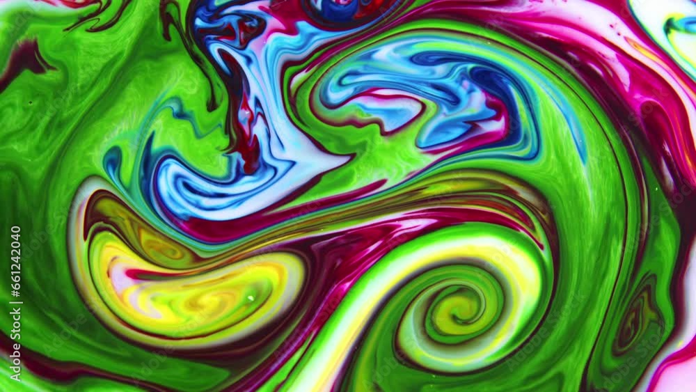 This stock video features a close up shot of a turbulent mixture of ...