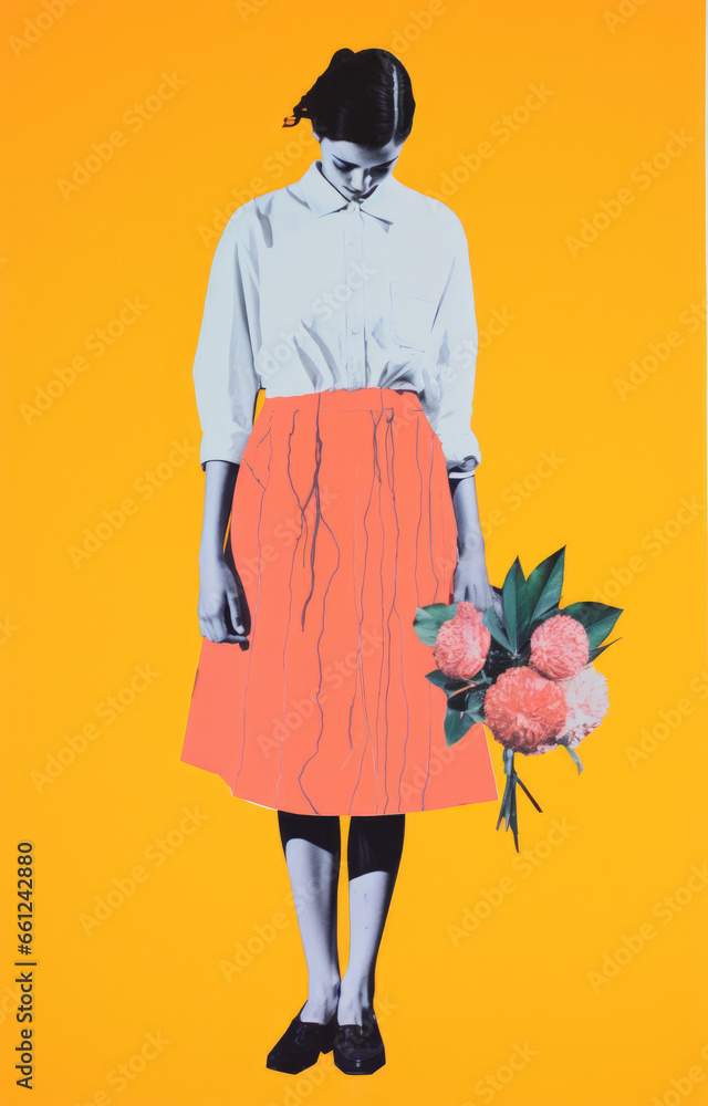 beautiful, trendy, normcore , girl, retro, vintage woman — screenprint ...