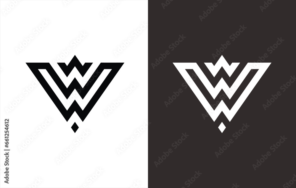 monogram logo in the shape of an inverted triangle that forms the ...