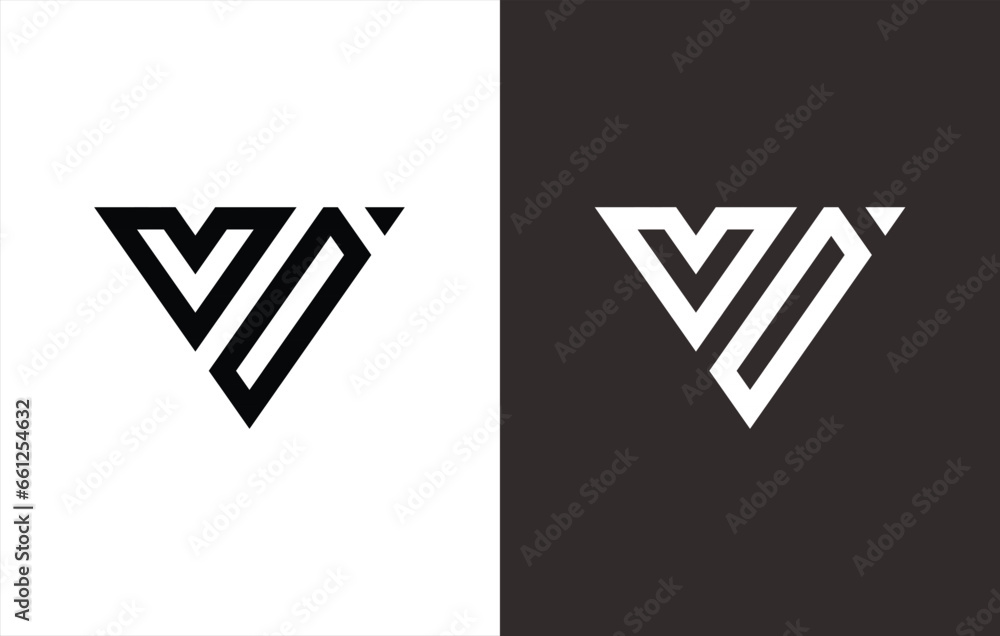 The logo monogram is an inverted triangle that forms the letters "V ...