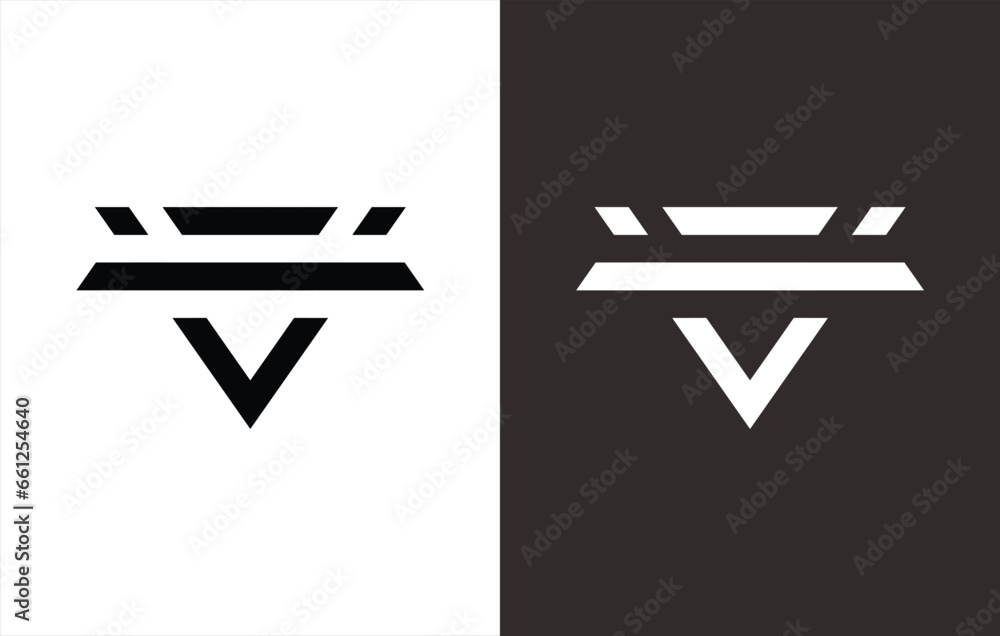 monogram logo in the shape of an inverted triangle that forms the ...