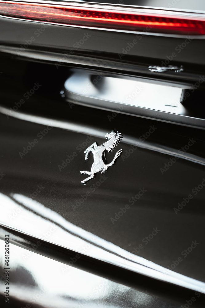 Black Ferrari F8 Tributo rear end ramping horse badge - Ferrari chrome ...