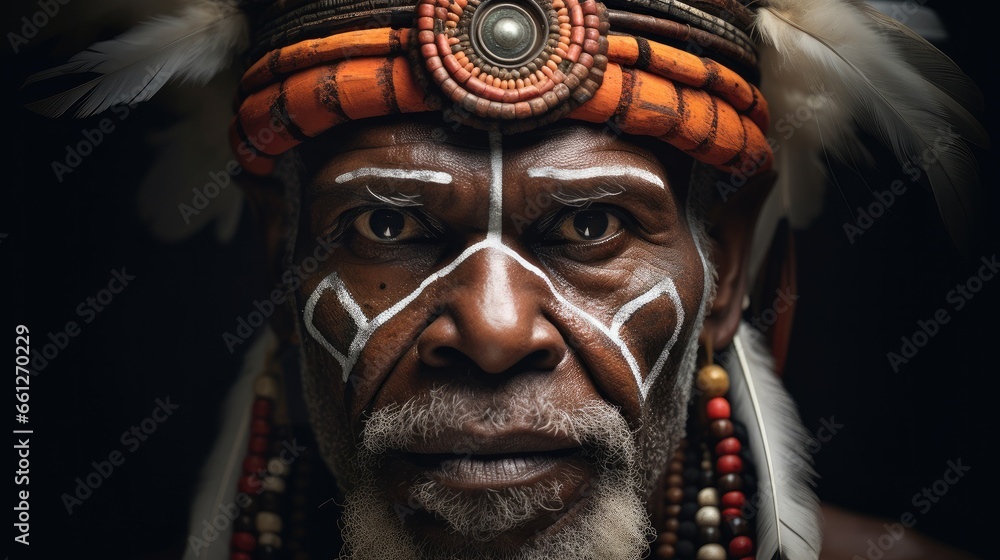 The Huli tribe in Tari area of Papua New Guinea in traditional clothes ...