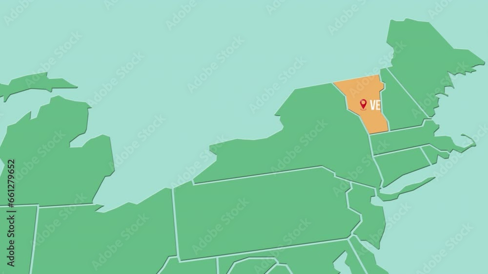 Mapa de los Estados Unidos de América con división política resaltando ...
