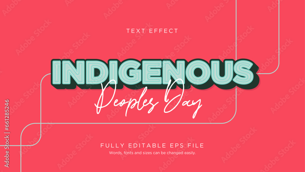 Indigenous Text Effect Font Type Vector Background Stock Vector | Adobe ...
