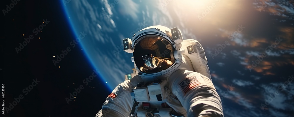 An awe-inspiring animated illustration that showcases an astronaut's ...