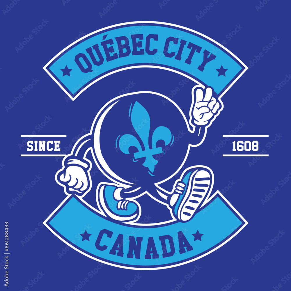 Quebec City Mascot Character Design with Hand Drawing Vector ...