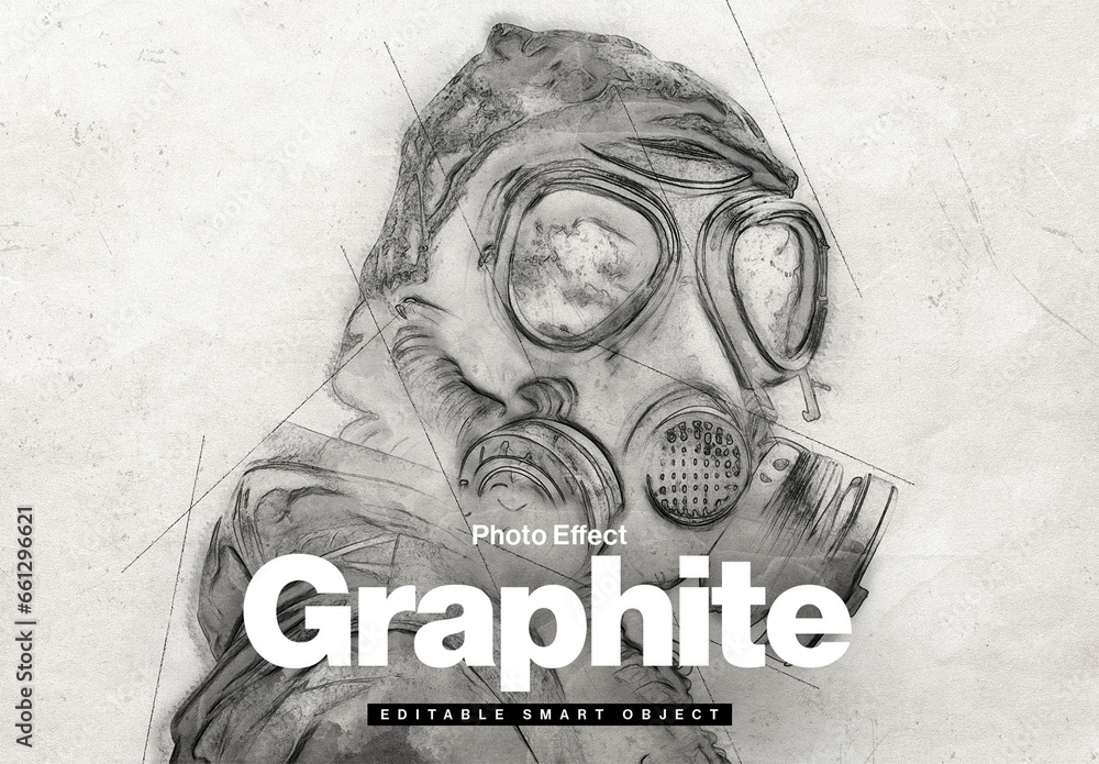 Graphite Sketch Photo Effect Stock Template | Adobe Stock