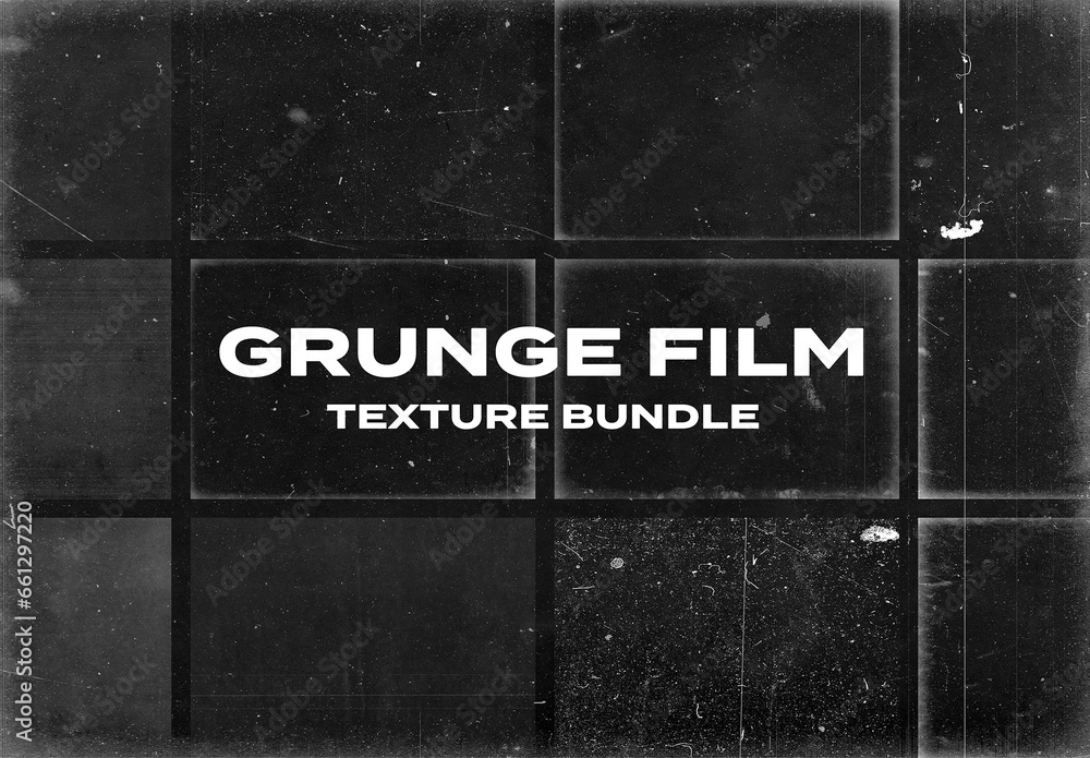 Grunge Film Frame Vintage Overlay Texture Bundle Pack Stock Template ...