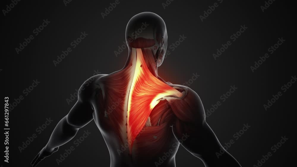 Pain and injury in the Trapezius muscles Stock Video | Adobe Stock
