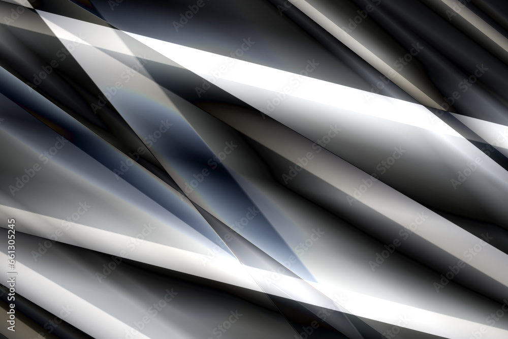 Silver background design of abstract 3D geometric shapes in grayish ...