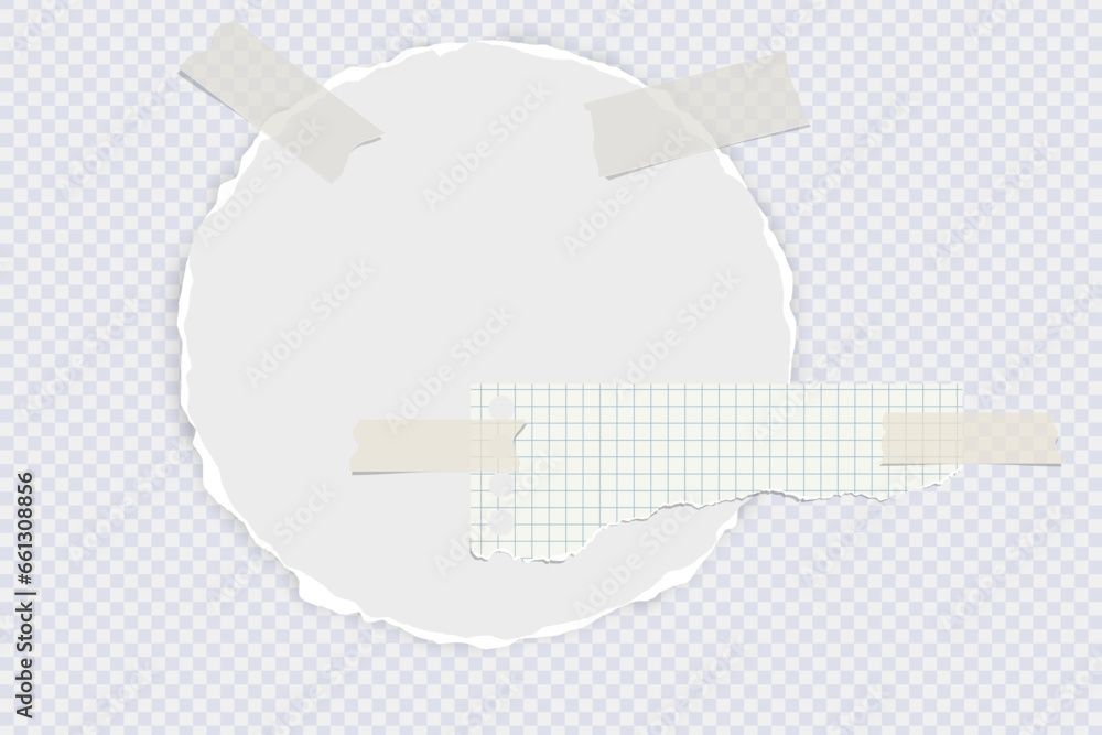 White torn paper rip pieces with torn adges and soft shadow. Blank ...