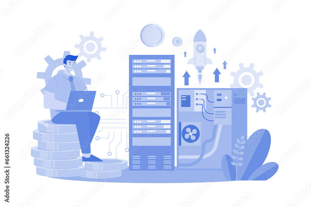 Big Data Processing Illustration concept ng white background Stock ...