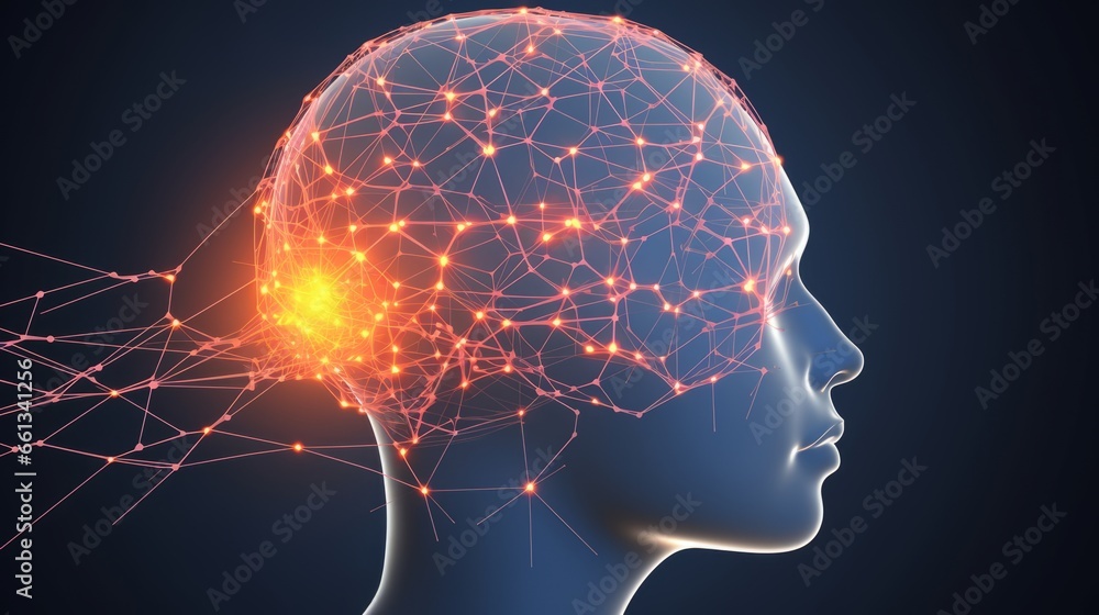 AI Brain: An abstract, glowing, and pulsating structure reminiscent of neural pathways ...