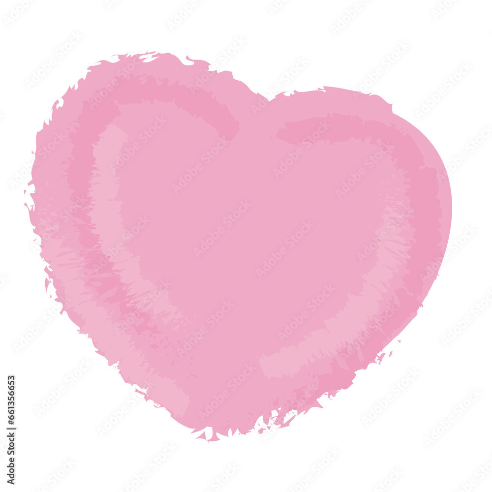 Pink heart drawing in crayon for decoration, love sticker, cute barbie ...