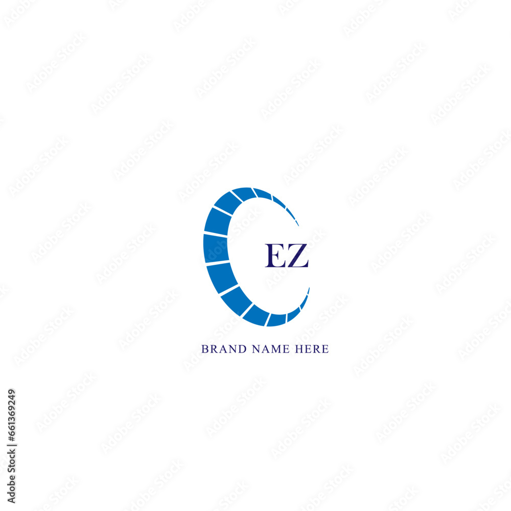 EZ logo. E Z design. White EZ letter. EZ, E Z letter logo design ...