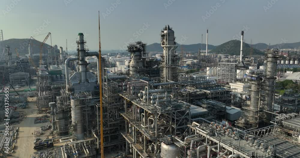 industrial plant construction project, crude oil and gas refinery new ...