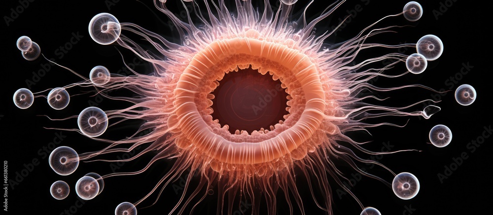 Poster The microscopic photo shows Protoscolices Echinococcus ...