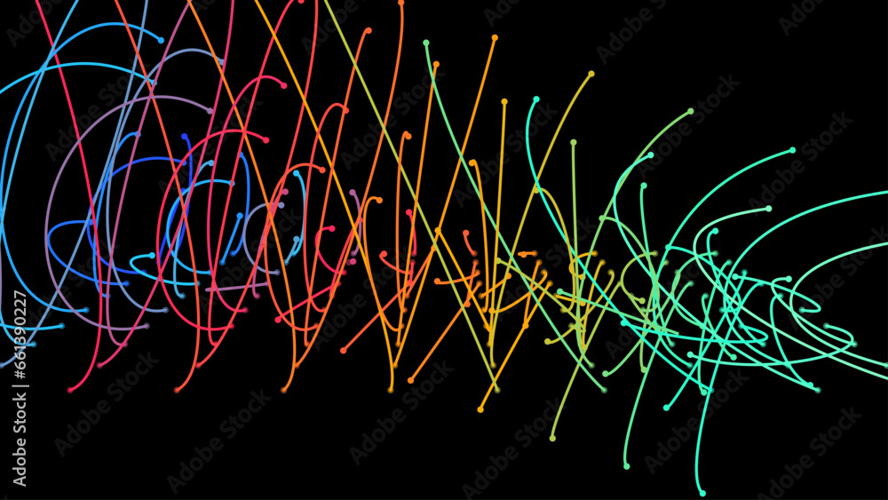 Crossing light beams. Energy flow Laser lines. Neon plexus knots ...