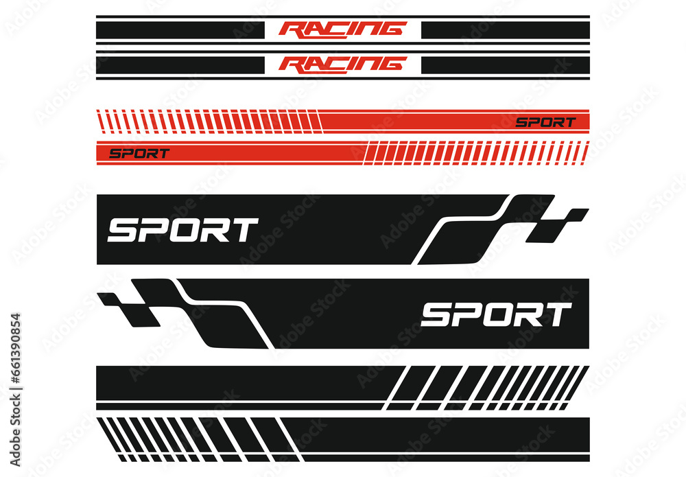 Sport car decal stripes. Speed lines, racing tuning strips and car ...