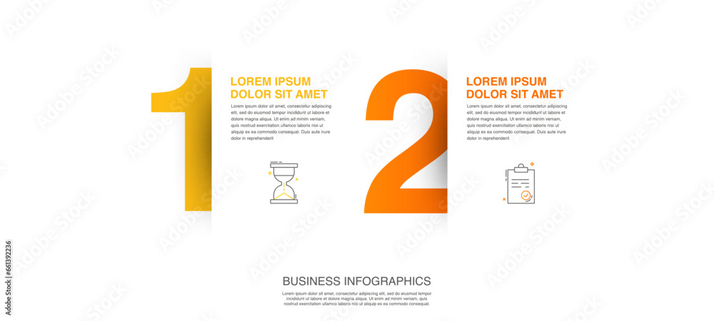 Modern vector flat illustration. Line infographic numbers template with ...