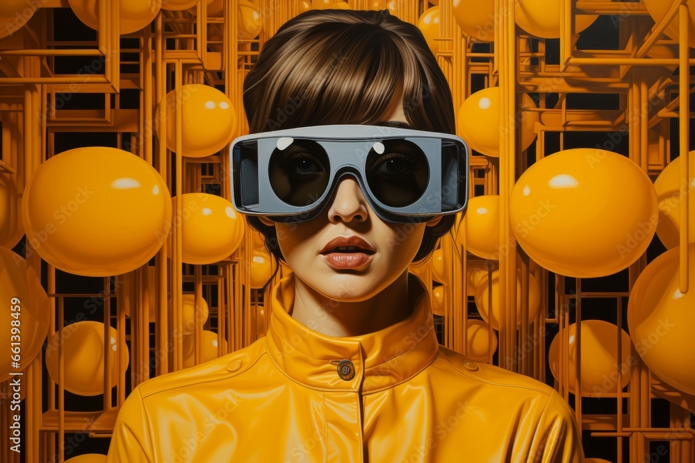 Futuristic poster that invites viewers to peer into the future through ...