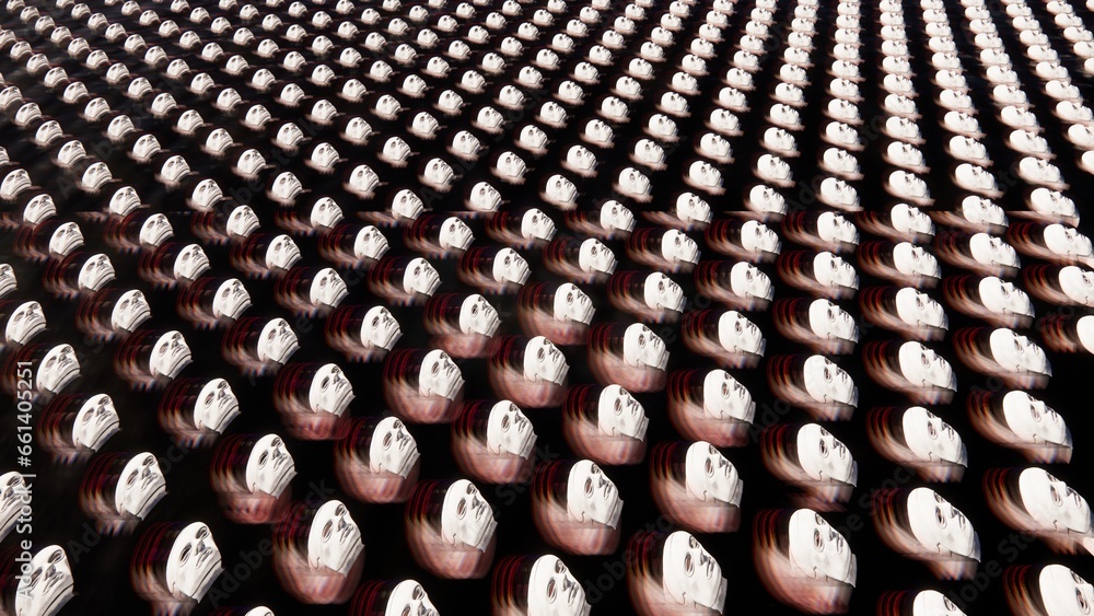 The Faces is a captivating artistic installation featuring a collection ...