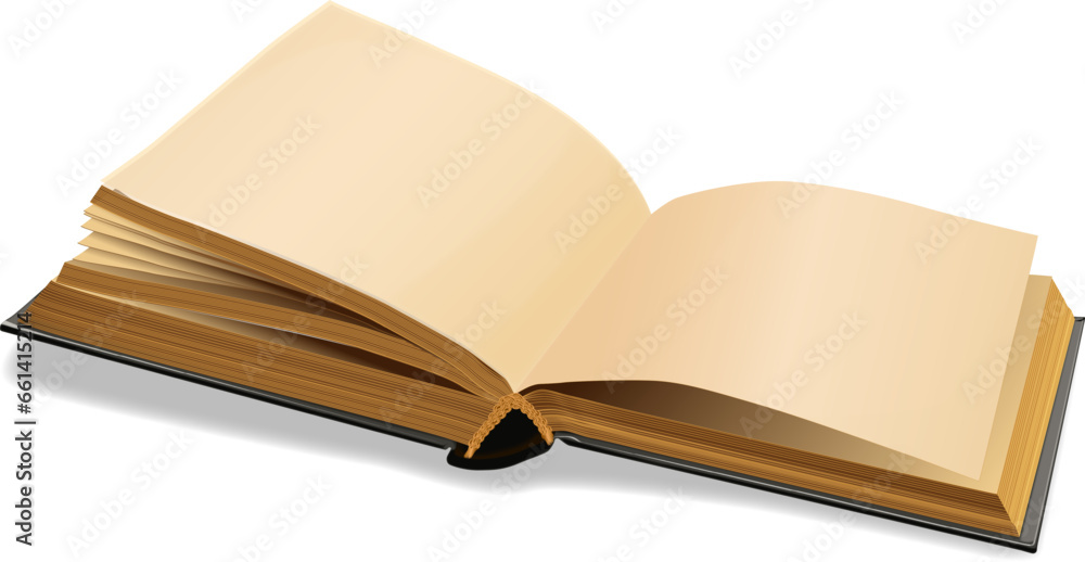 Open book side view mockup. Realistic flipping pages Stock Vector ...