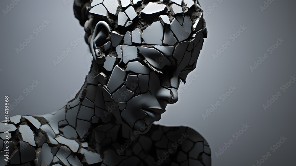 Explore the complexities of mental health challenges by photographing a fractured human form ...
