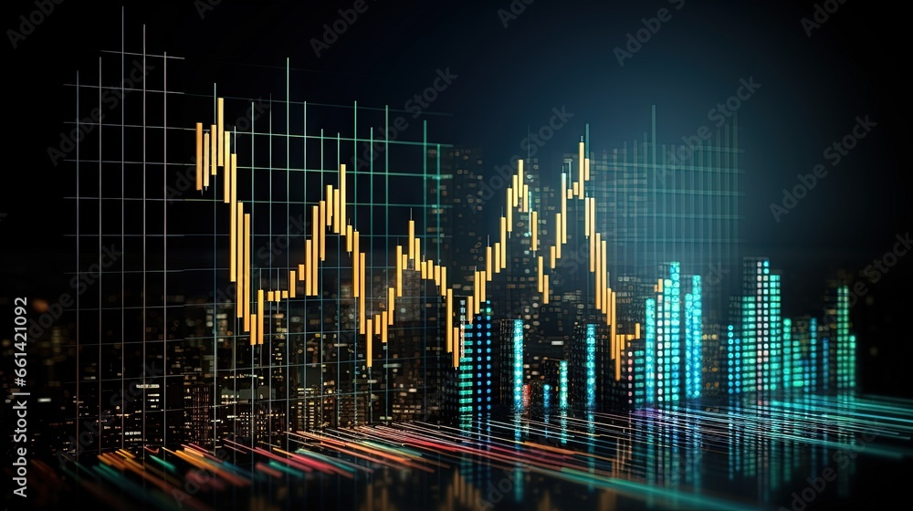 Digital data financial investment trends, Financial business diagram ...