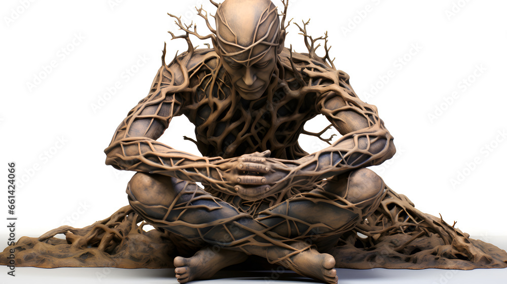 Convey the theme of healing and wholeness through a broken human figure ...