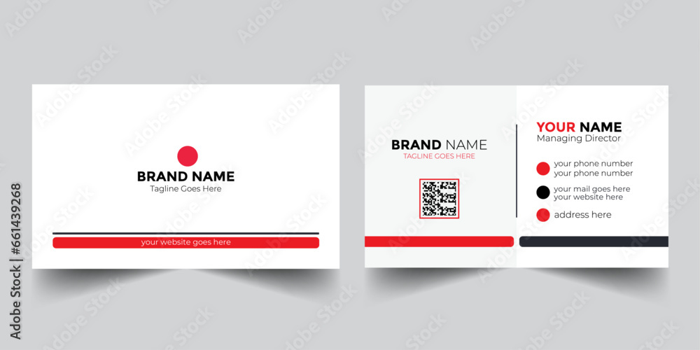 red own visiting card Modern, Creative business card, name card ...