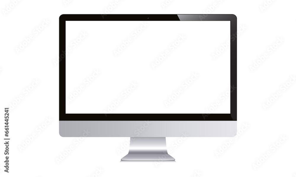 llcd tv monitor isolated on white background, plasma realistic ...
